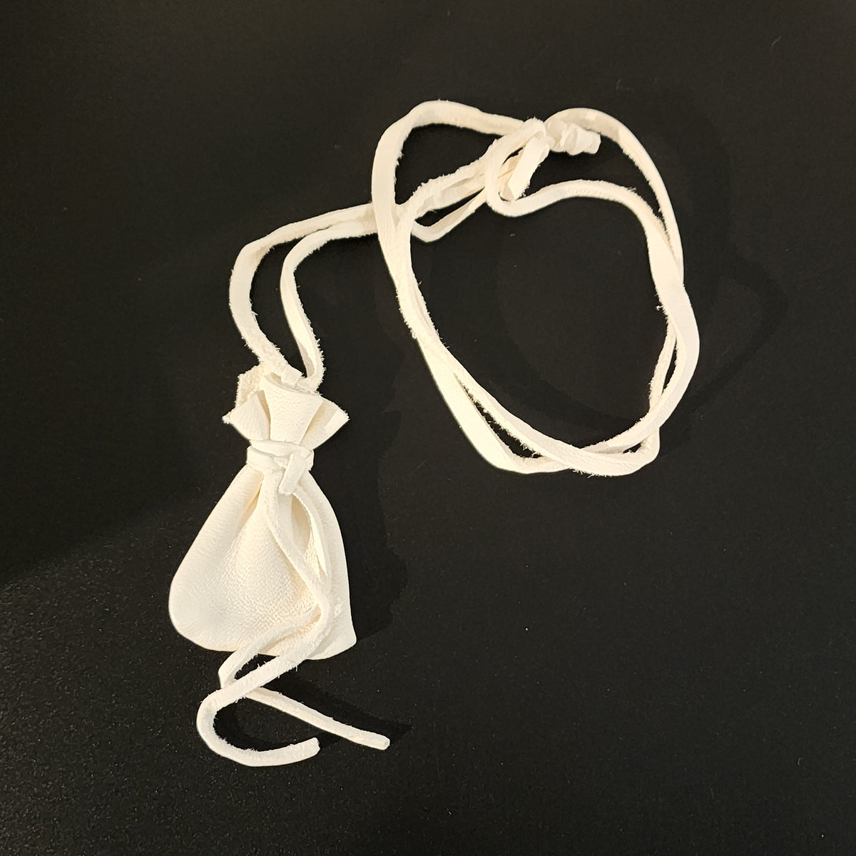 Small White Leather Neck Pouch - 2 Sizes – Gathering Tribes
