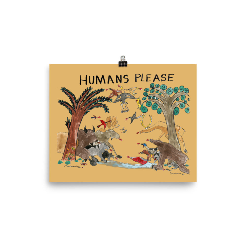 Humans Please - Poster – Gathering Tribes
